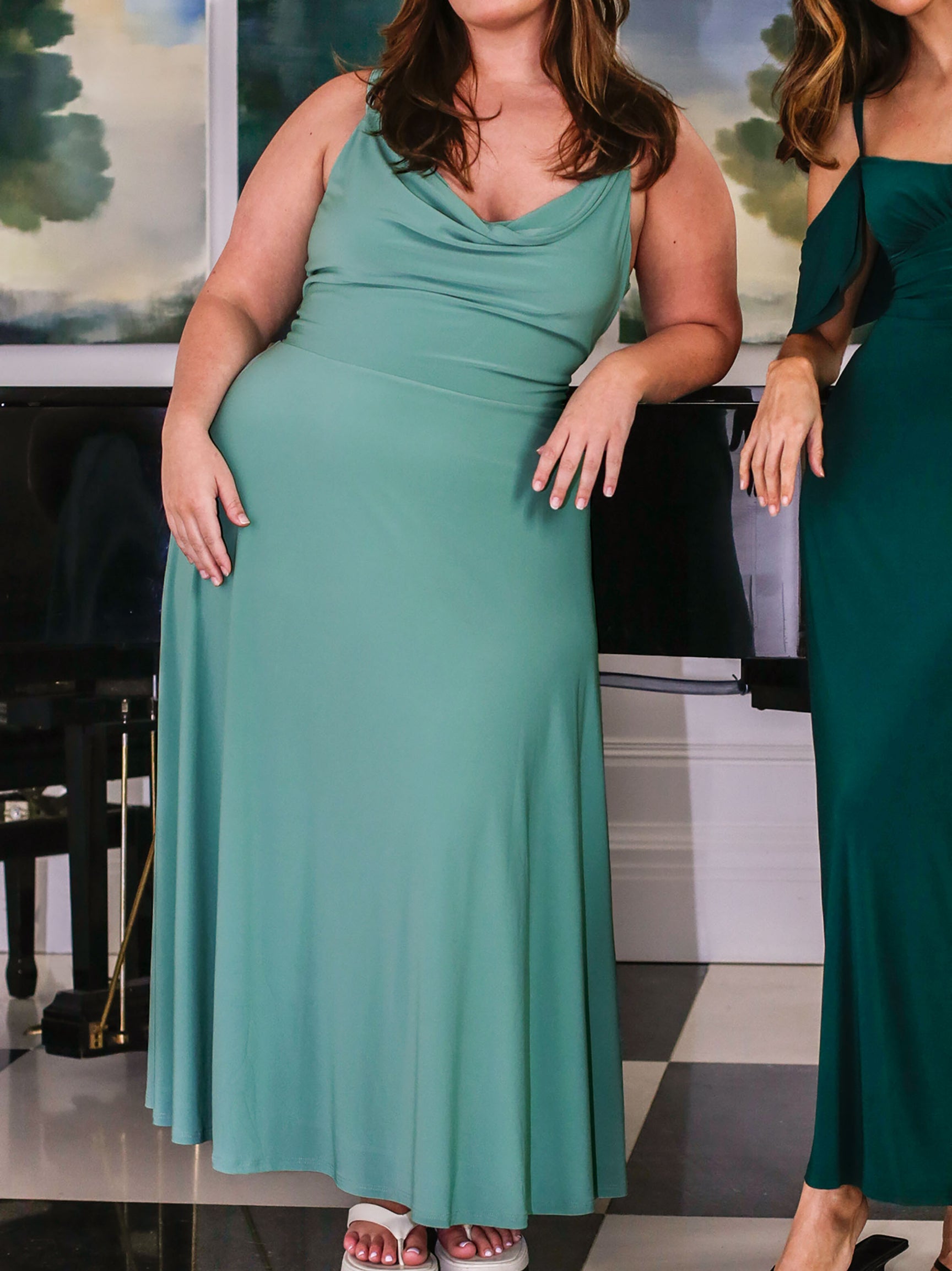 Lulah Drape Maxi Dress with Built-in Bra – AYM