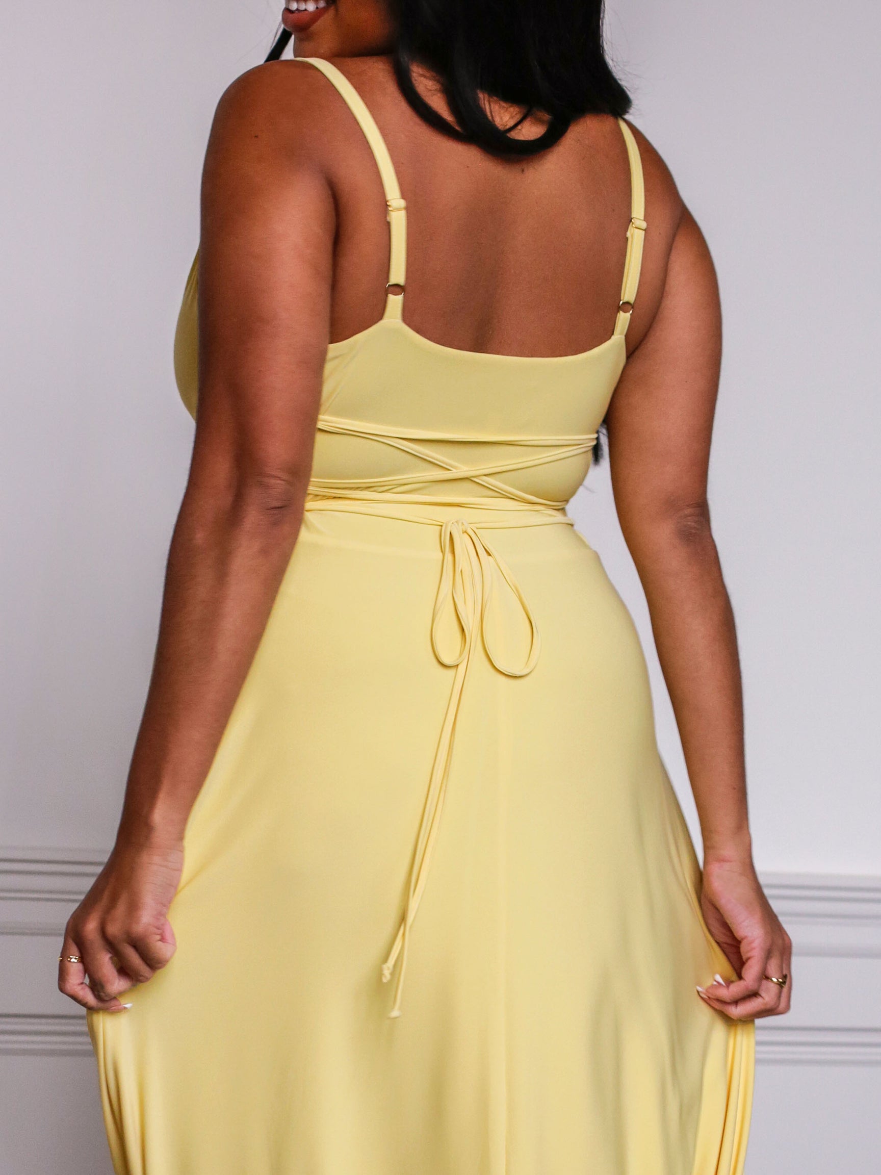 Lulah Drape Maxi Dress with Built-in Bra – AYM