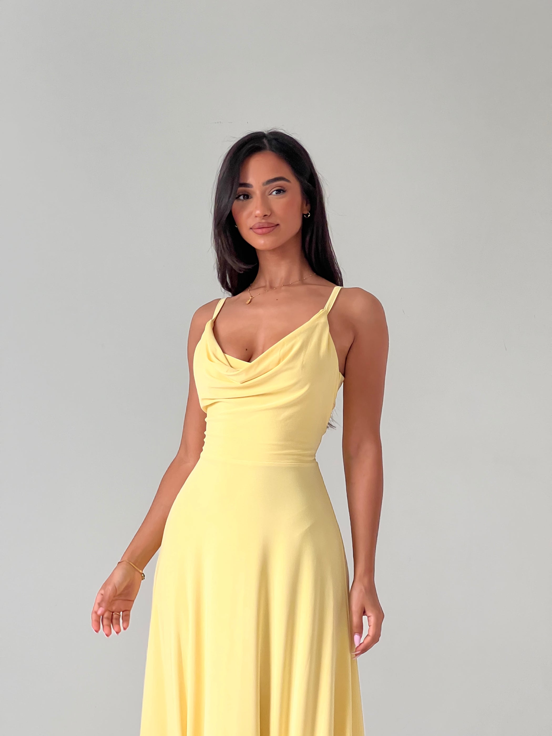 Lulah Drape Maxi Dress with Built-in Bra – AYM